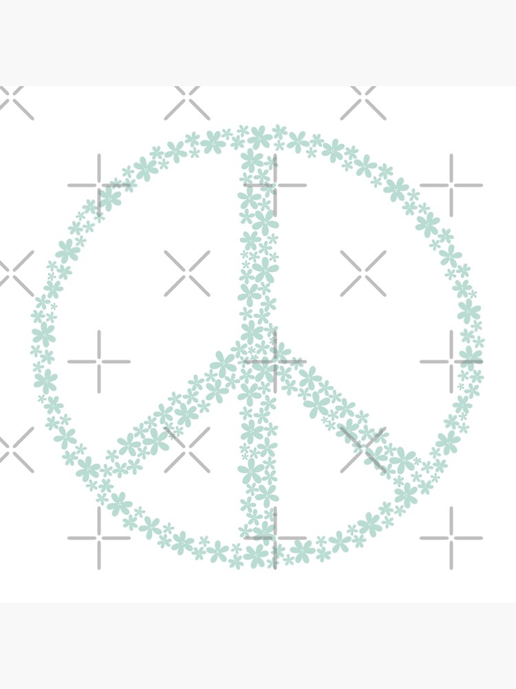 "Floral Peace Sign - Pastel Teal Green" Poster for Sale by ...