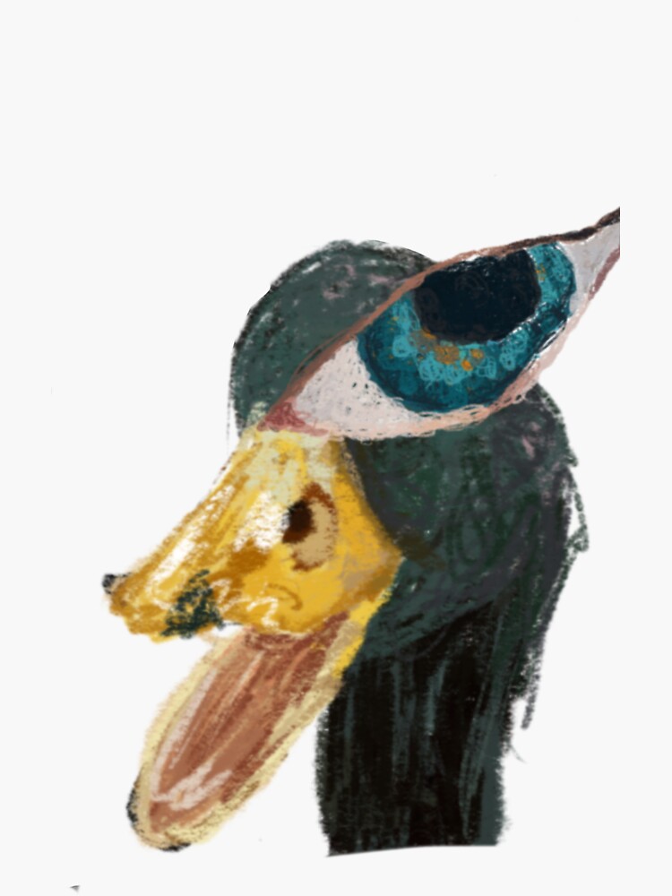 "Cursed Duck (Steve)" Sticker for Sale by enby-frog | Redbubble