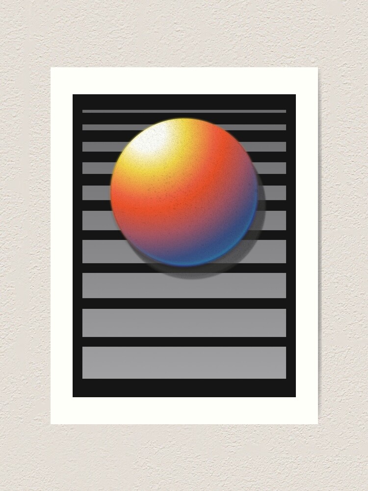 "VHS orb in 3D RGB floating over grey lines as the classic video tape ...