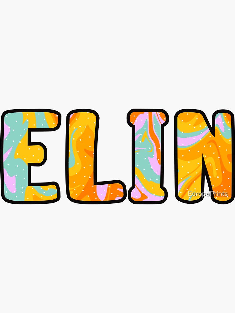 "Elin Custom Name " Sticker for Sale by EuropaPrints | Redbubble