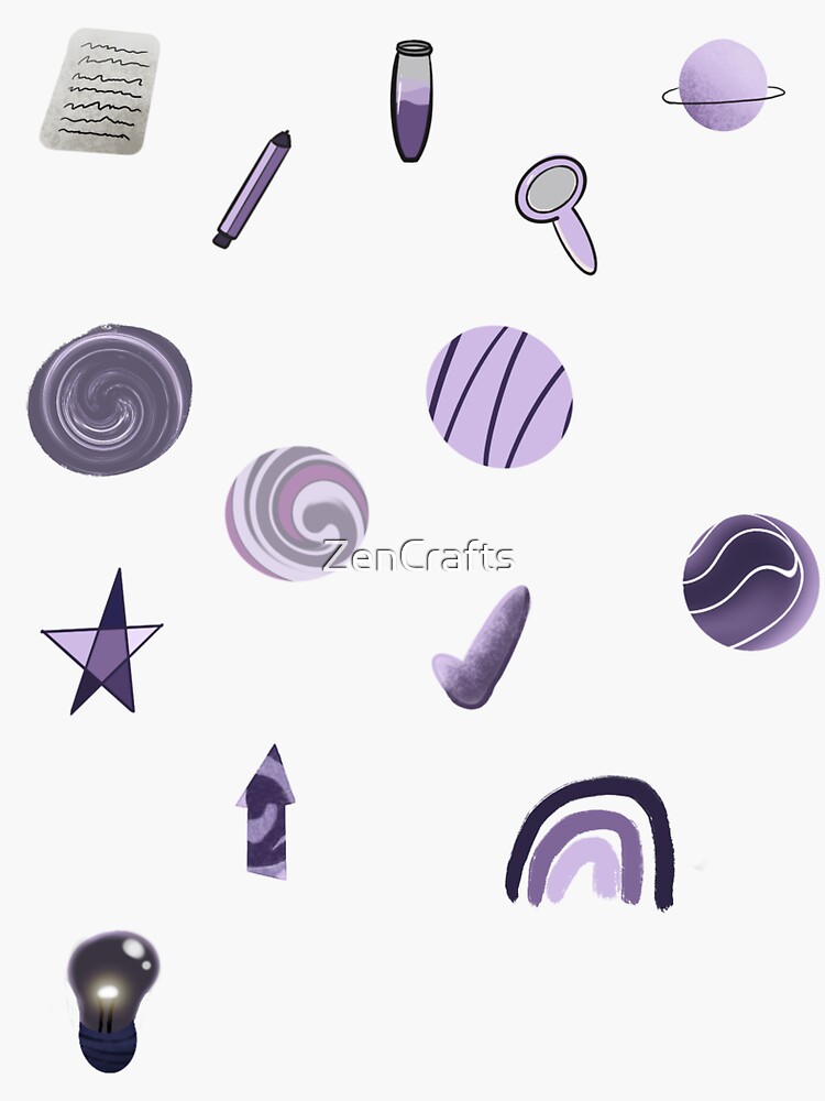 "Purple Science Sticker Sheet" Sticker for Sale by ZenCrafts | Redbubble