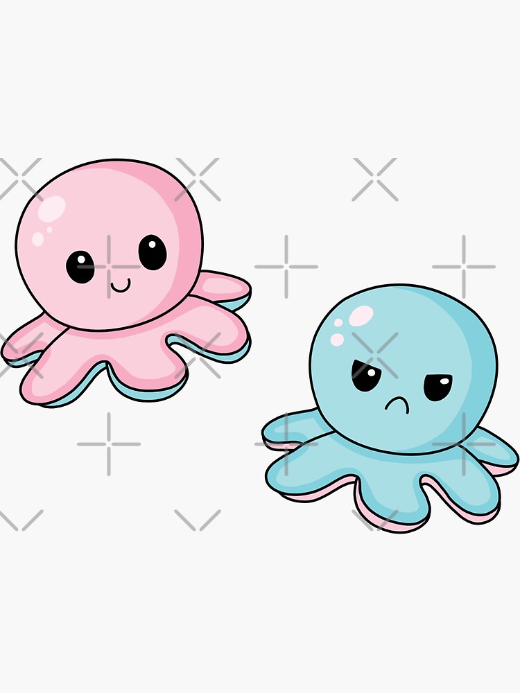 "Kawaii Mood Octopus " Sticker for Sale by SuperrSunday | Redbubble