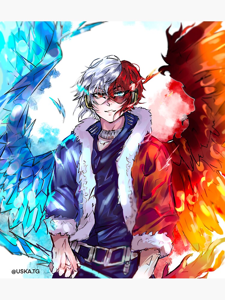 "Todoroki x Hawks Fusion " Sticker for Sale by Uska-tg | Redbubble