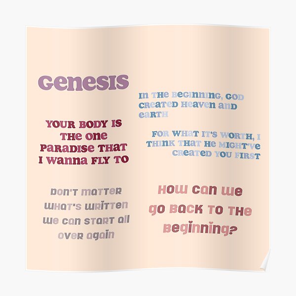 "Genesis (pack)" Poster for Sale by vbsartwork | Redbubble