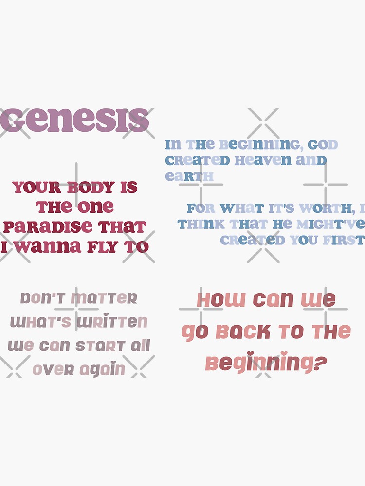 "Genesis (pack)" Sticker for Sale by vbsartwork | Redbubble