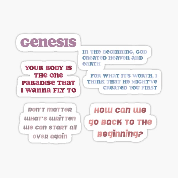 "Genesis (pack)" Sticker for Sale by vbsartwork | Redbubble