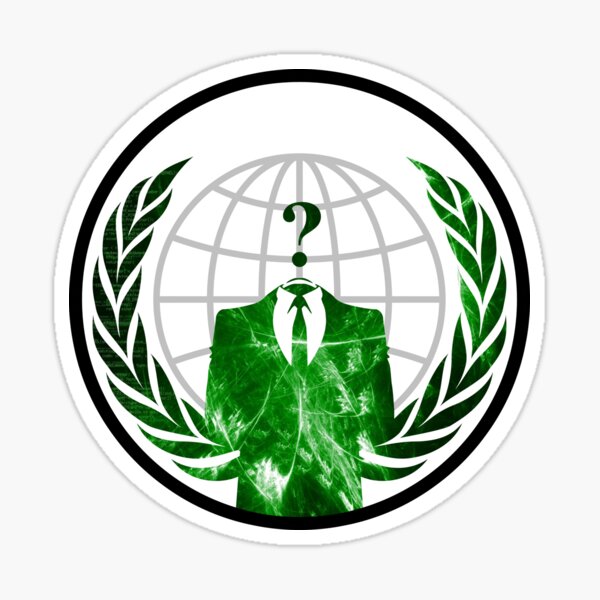"Anonymous Logo" Sticker for Sale by Fudgemonkey | Redbubble