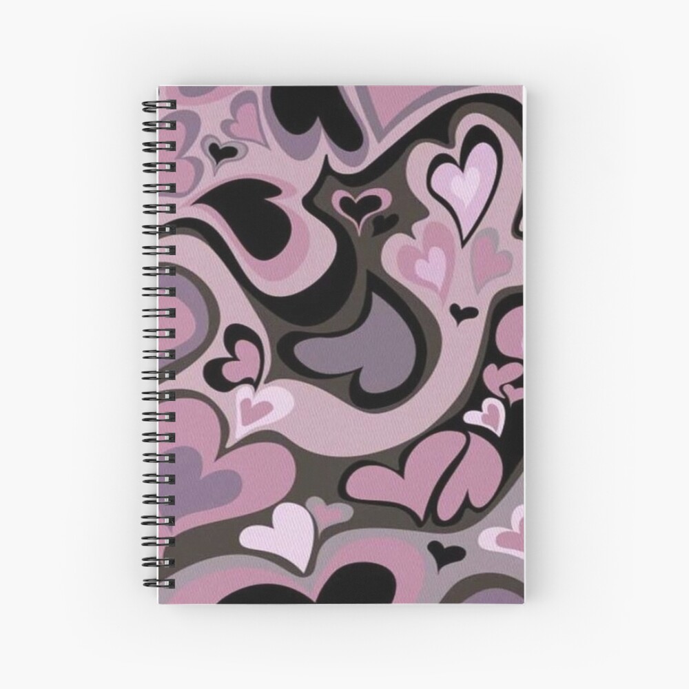 "y2k pink hearts" Spiral Notebook for Sale by sabrinamerg | Redbubble