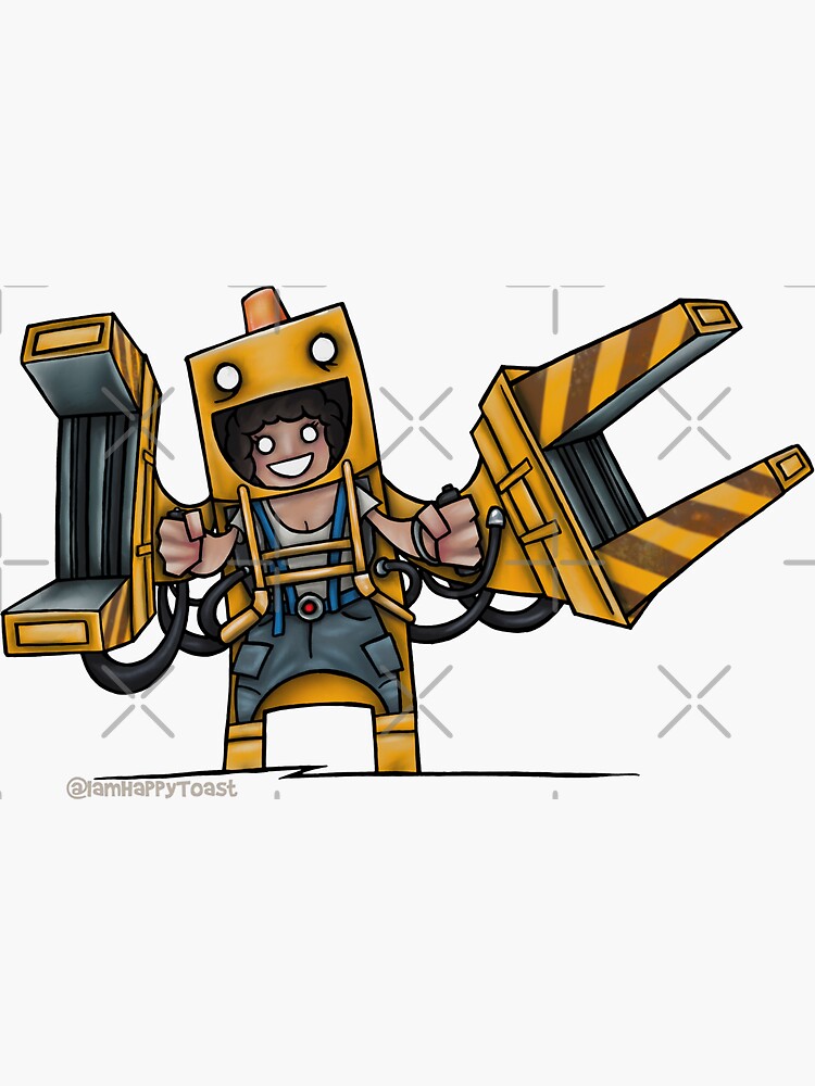 "Power Loader Super Happy Fun Time!" Sticker by HappyToast | Redbubble