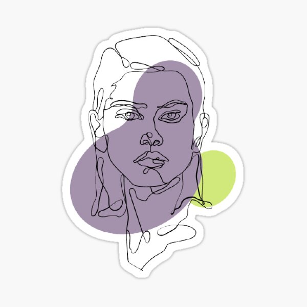"Monoline Face Silhouette" Sticker for Sale by parttimecrafter | Redbubble