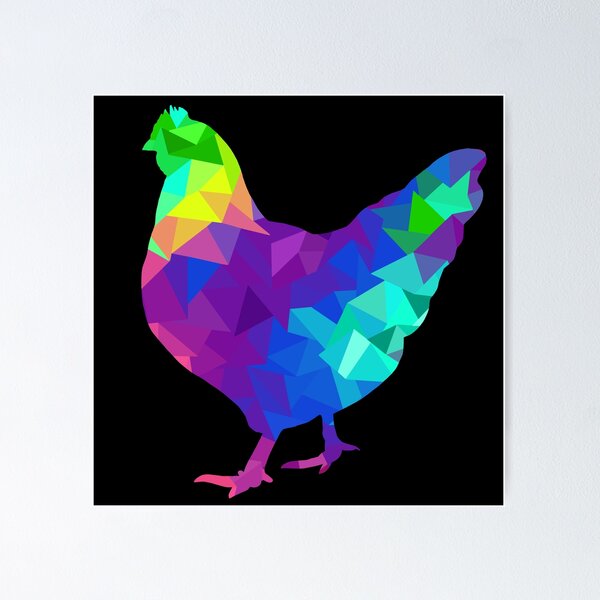 Poster for Sale mit "Mehrfarbiges geometrisches Huhn" von cassikraft ...