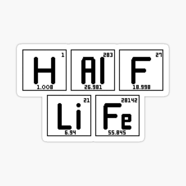"Half-Life "Periodic Table"" Sticker by cutiekoala | Redbubble