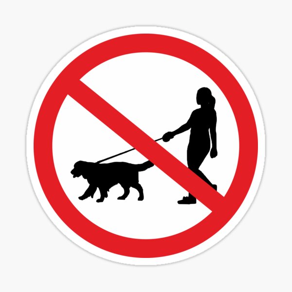 "No Dog Walk" Sticker for Sale by TheMikis | Redbubble