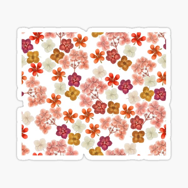 "Orange Floral illustration" Sticker for Sale by gabe-design | Redbubble
