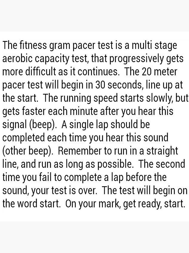 "Fitness Gram Pacer Test" Sticker by ABigShelf | Redbubble