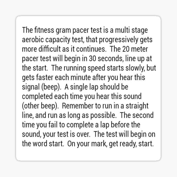 Fitnessgram Pacer Test Lyrics Copy And Paste