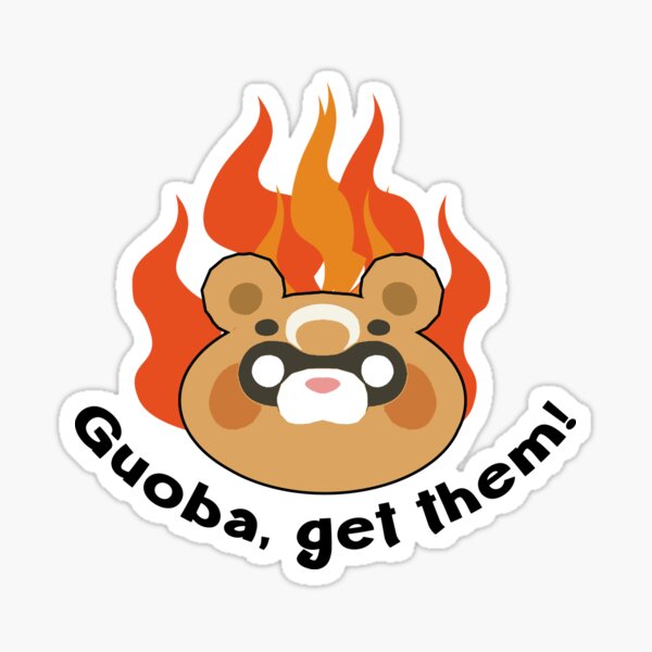 "Guoba, get them!" Sticker for Sale by StrawberryMoon1 | Redbubble