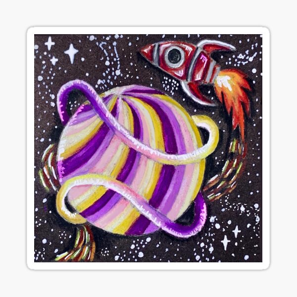 "Trixic Pride Flag Themed Planet" Sticker by fu3ledbyart | Redbubble