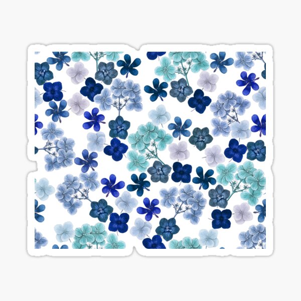 "A beautiful hand drawn blue flowers " Sticker for Sale by gabe-design ...