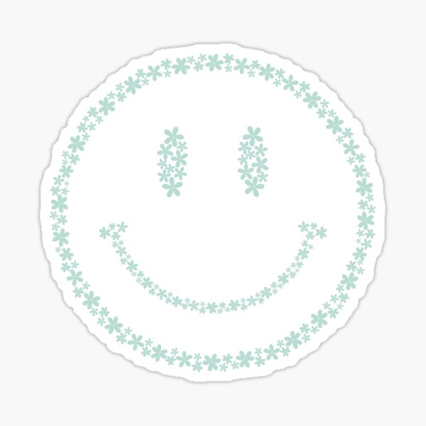 Mint Green Smiley Face Stickers | Redbubble
