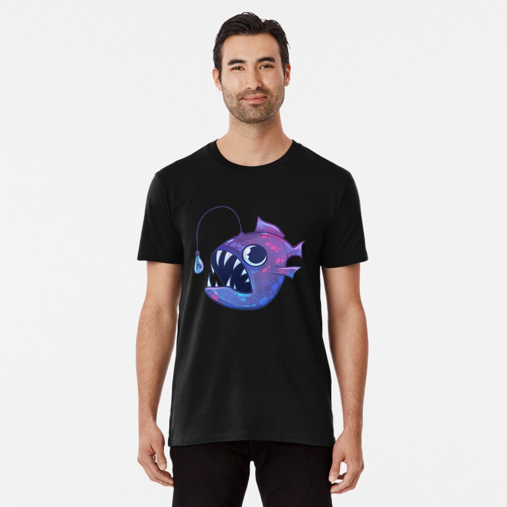 "Cute Anglerfish (Purple)" Sticker for Sale by GalaxyChicken | Redbubble