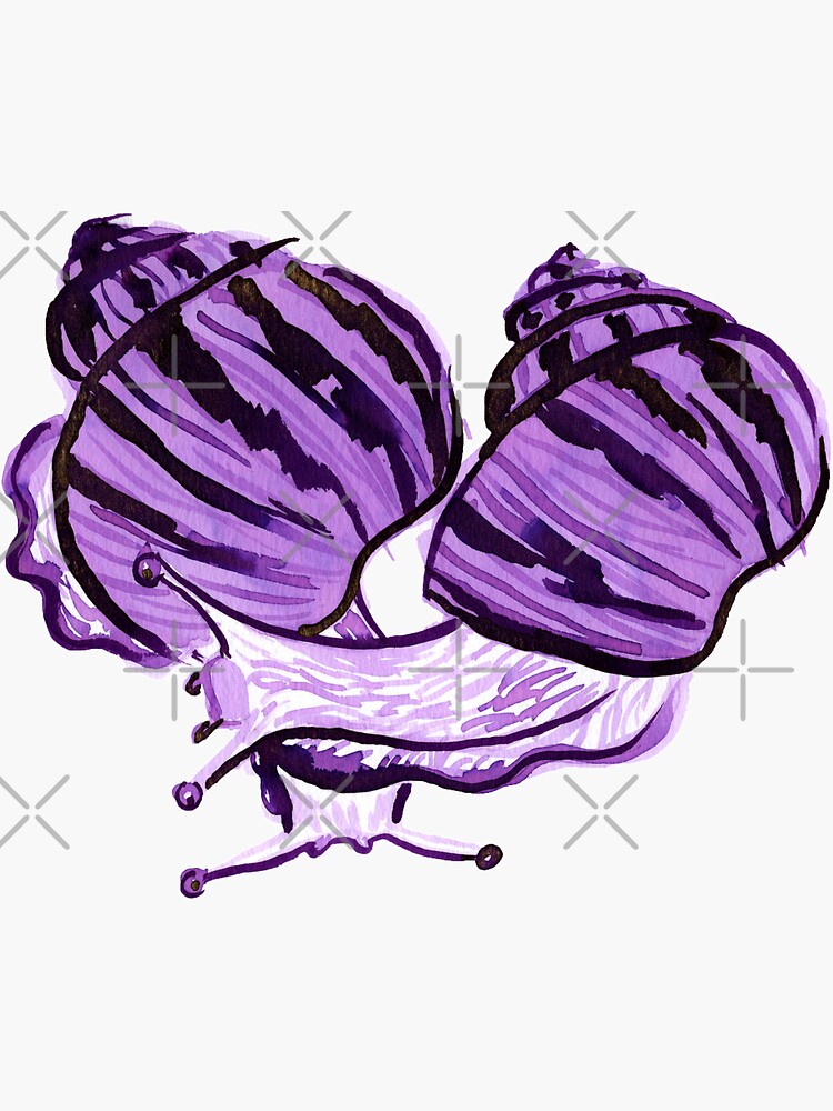 "Purple Snail Cuddle" Sticker by ellie-kite | Redbubble