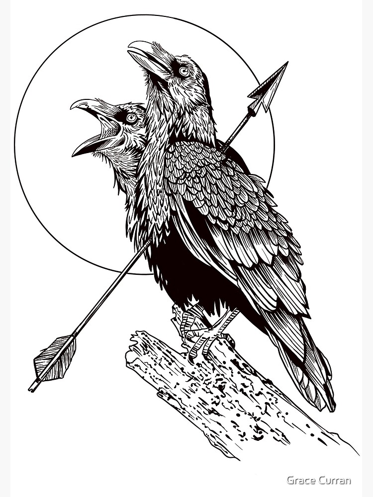 "Two headed crow" Art Print for Sale by Grace Curran | Redbubble