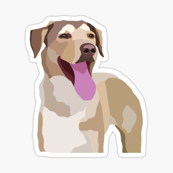 "Mutt Dog Portrait Digital Illustration" Sticker by sherylwylie | Redbubble