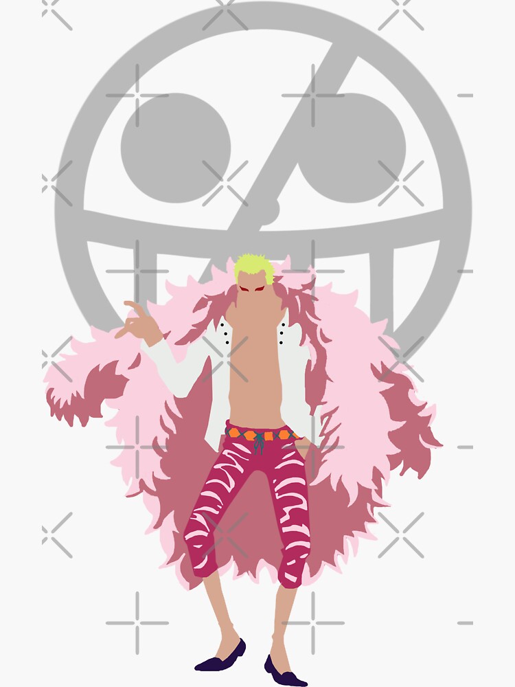 "Doflamingo one piece manga minimalist design art" Sticker for Sale by ...