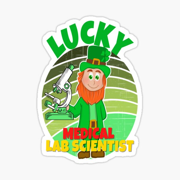 Pegatina «LUCKY MEDICAL LAB CIENTÍFICO ST PATRICKS DAY CIENTÍFICO DE ...