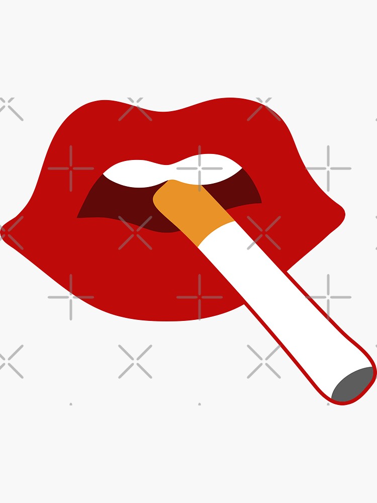 "Cigarette Lips" Sticker by myacideyes | Redbubble
