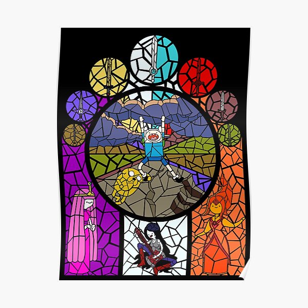 "Adventure Time Stained Glass" Poster by BassInstinct | Redbubble
