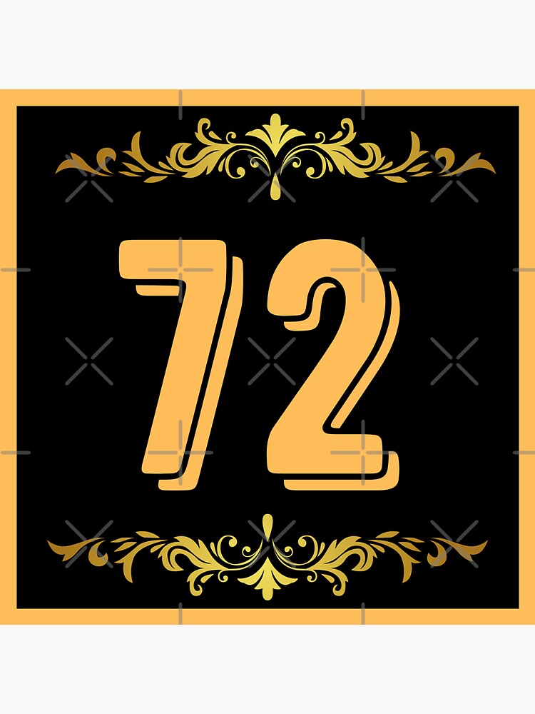 "Number 72" Sticker for Sale by HappinessWorld | Redbubble