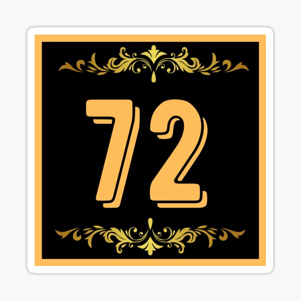 "Number 72" Sticker for Sale by HappinessWorld | Redbubble