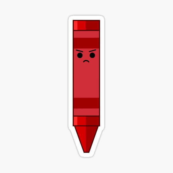 "Cute Angry Crayon" Sticker for Sale by JustImagined | Redbubble