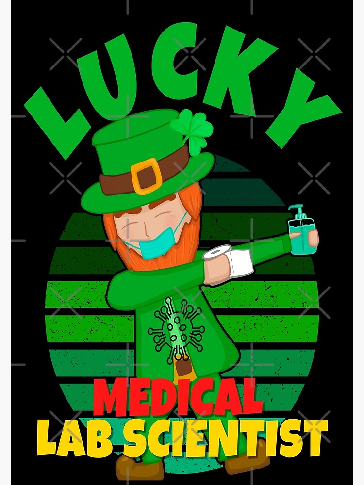 Lámina fotográfica «LUCKY MEDICAL LAB CIENTÍFICO DABBING LEPRECHAUN ...