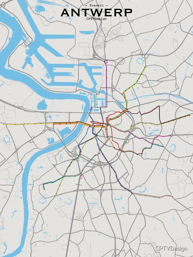 "Antwerp Transit Map" Poster by CPTVDesign | Redbubble