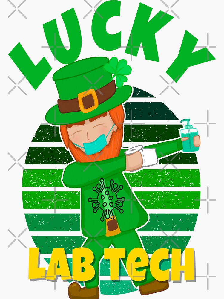 "LUCKY LAB TECH DABBING LEPRECHAUN MEDICAL LABORATORY SCIENTIST ...