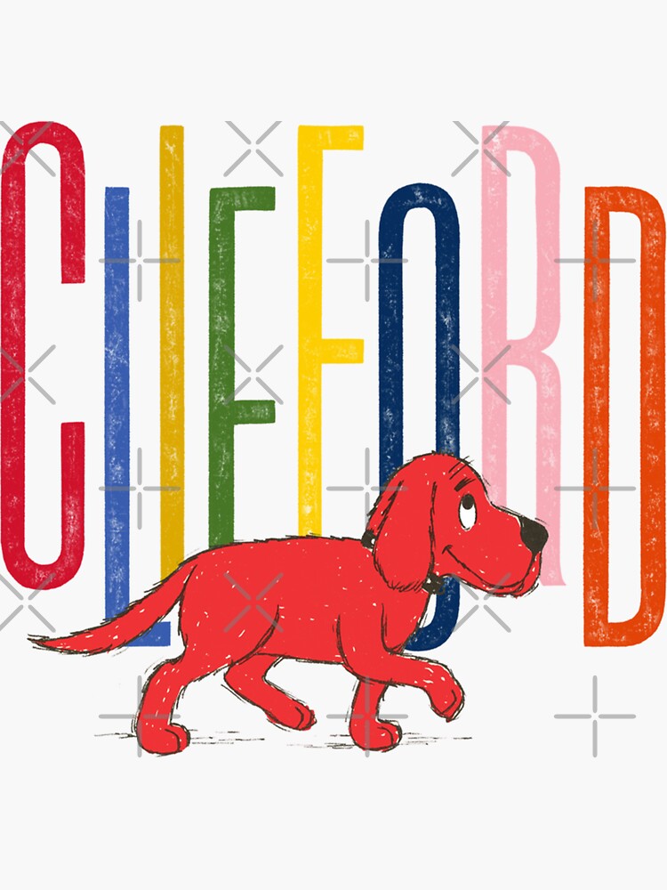 "Clifford the big red dog " Sticker for Sale by nostalgia-kids | Redbubble