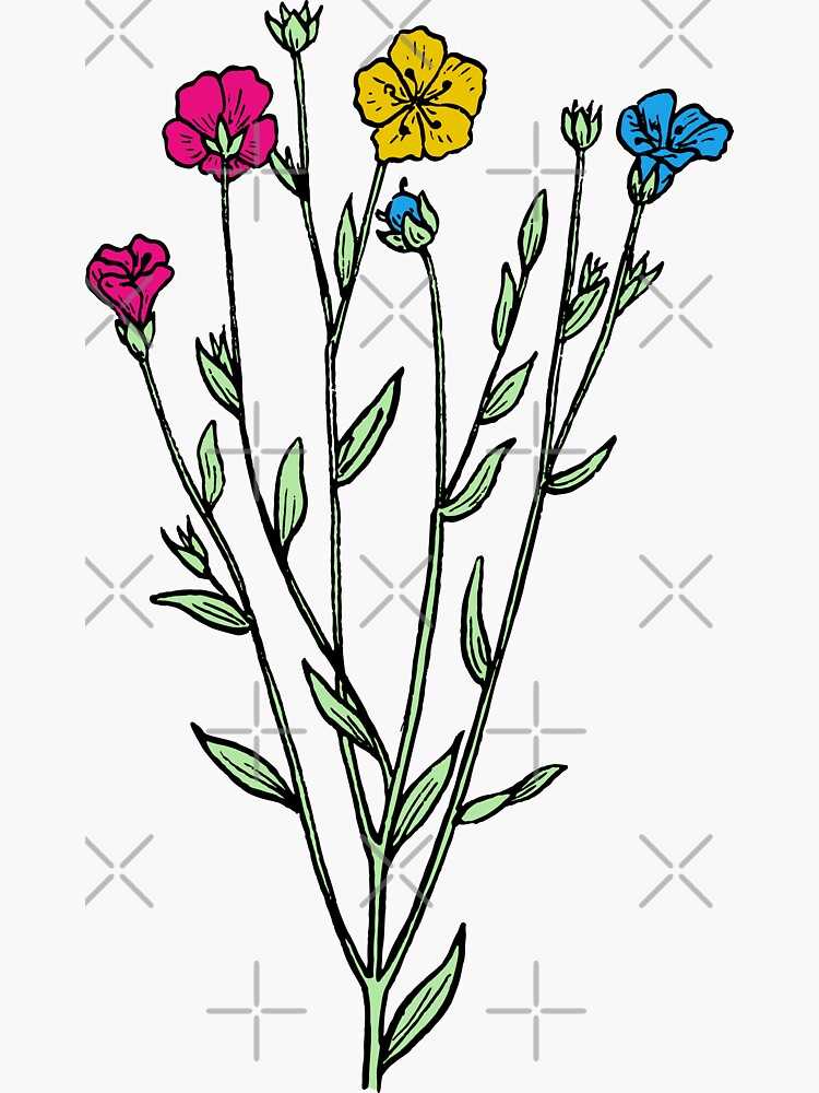 "Subtle Pan Pride Flax Sprig" Sticker for Sale by failephant-art ...