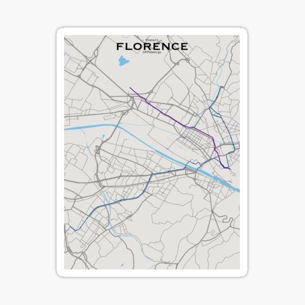 "Florence Transit Map" Sticker for Sale by CPTVDesign | Redbubble