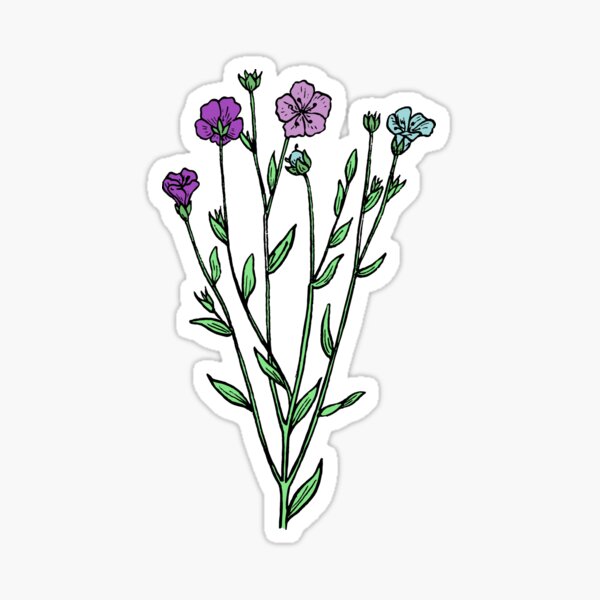 "Subtle Toric Pride Flax Sprig" Sticker for Sale by failephant-art ...