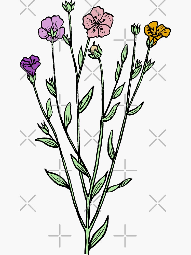 "Subtle Trixic Pride Flax Sprig" Sticker for Sale by failephant-art ...