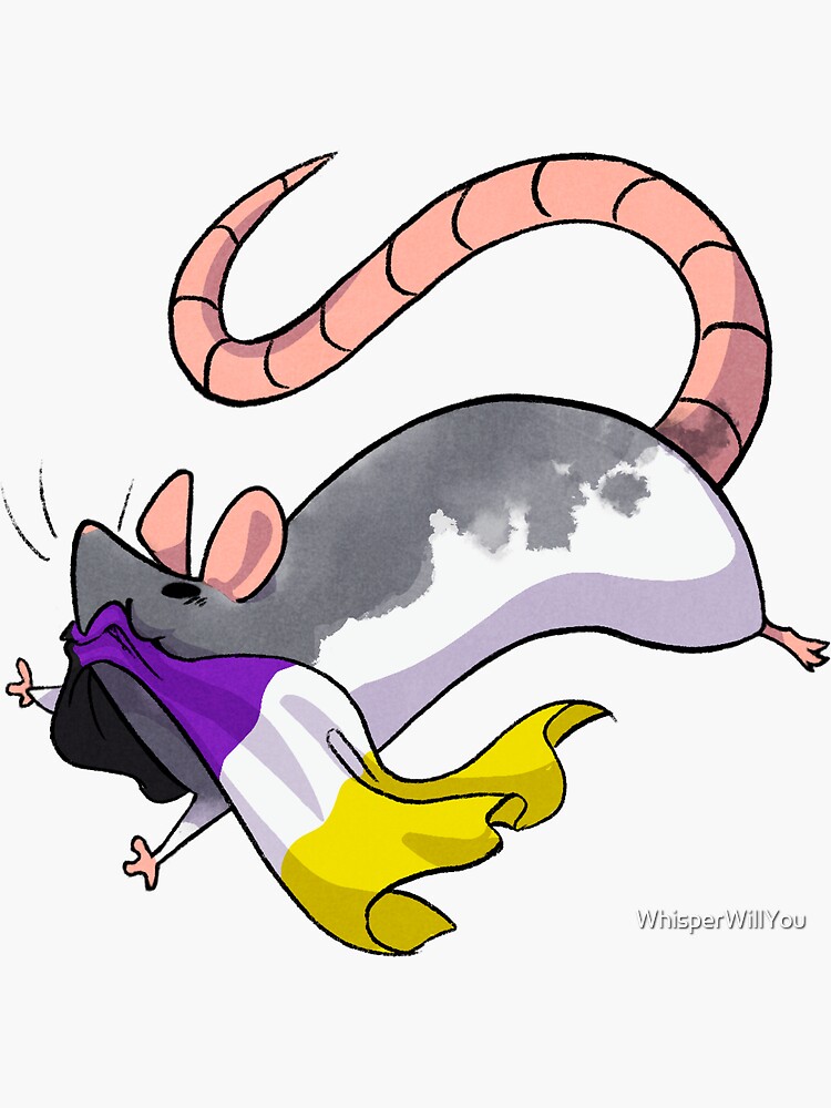 "Non-Binary Pride Rat" Sticker for Sale by WhisperWillYou | Redbubble