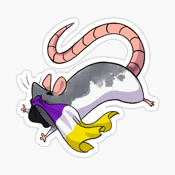 "Non-Binary Pride Rat" Sticker for Sale by WhisperWillYou | Redbubble