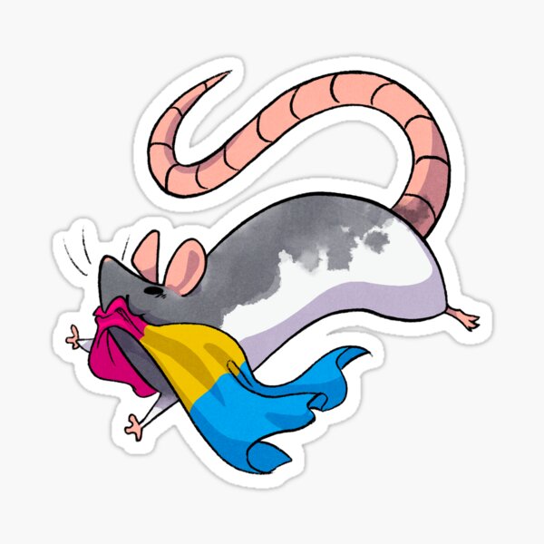 "Pansexual Pride Rat" Sticker for Sale by WhisperWillYou | Redbubble