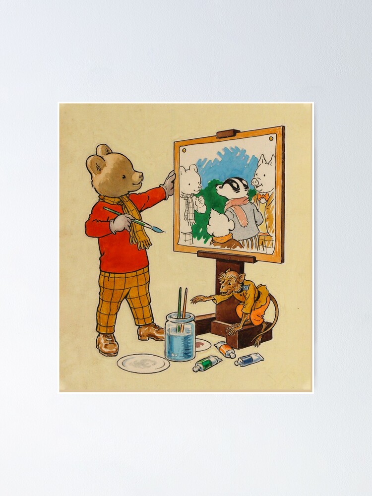 "Rupert the bear painting his friends." Poster for Sale by nostalgia ...