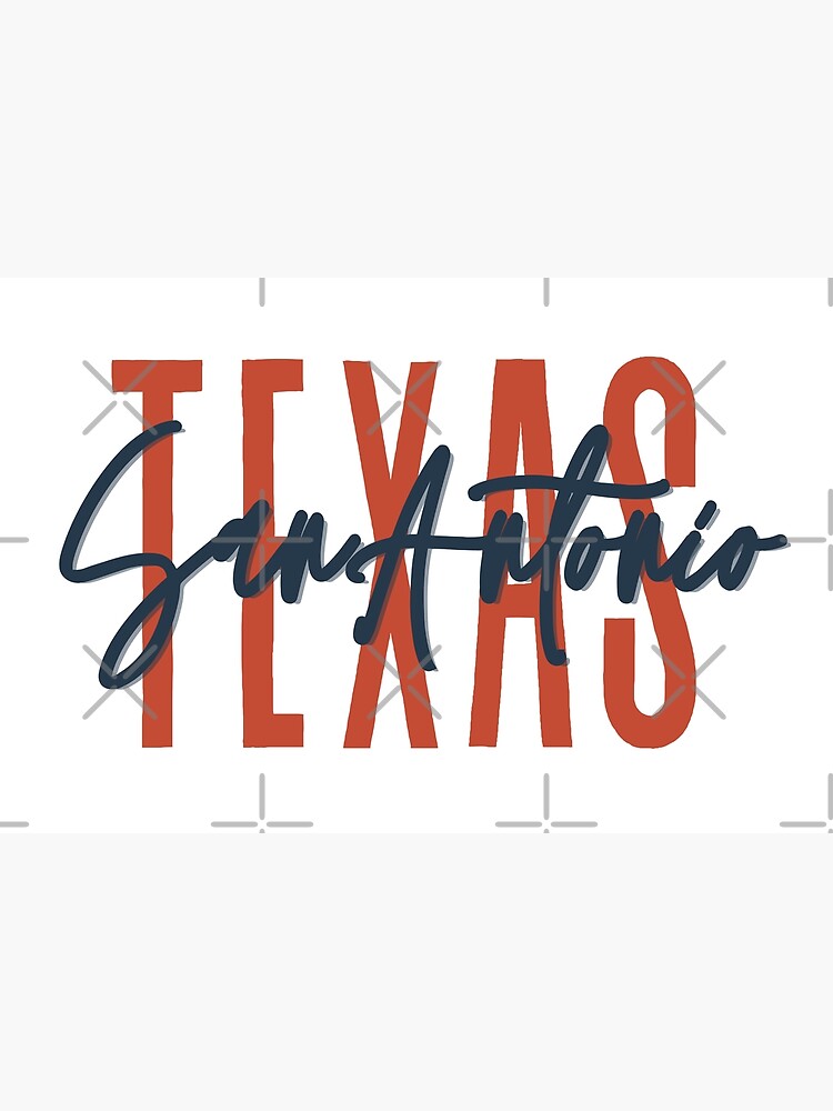 "San Antonio Texas // Script Design // State Flag Colors" Poster for ...