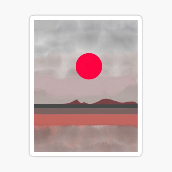 "Fire red sun" Sticker for Sale by AliceTheeArtist | Redbubble