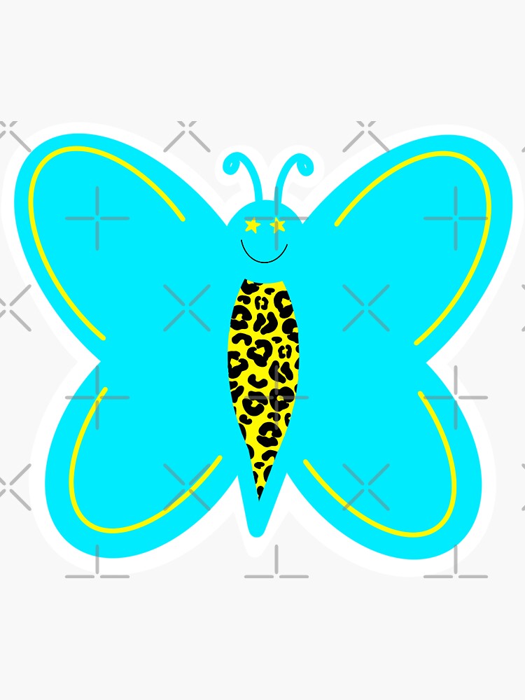 "Preppy Cheetah Butterfly Sticker" Sticker for Sale by louandclaire ...